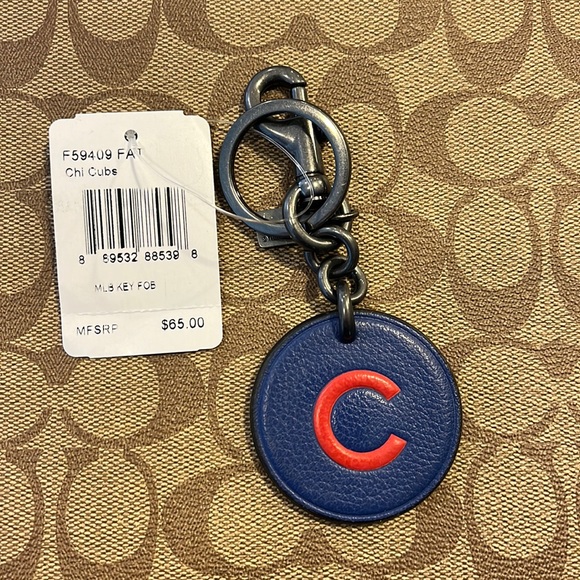 Coach | Accessories | Coach New York Chicago Cubs Leather Keychain Key ...
